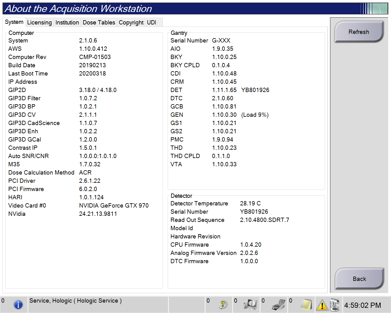 Hologic Dimensions and 3Dimensions AWS Preventative Maintenance