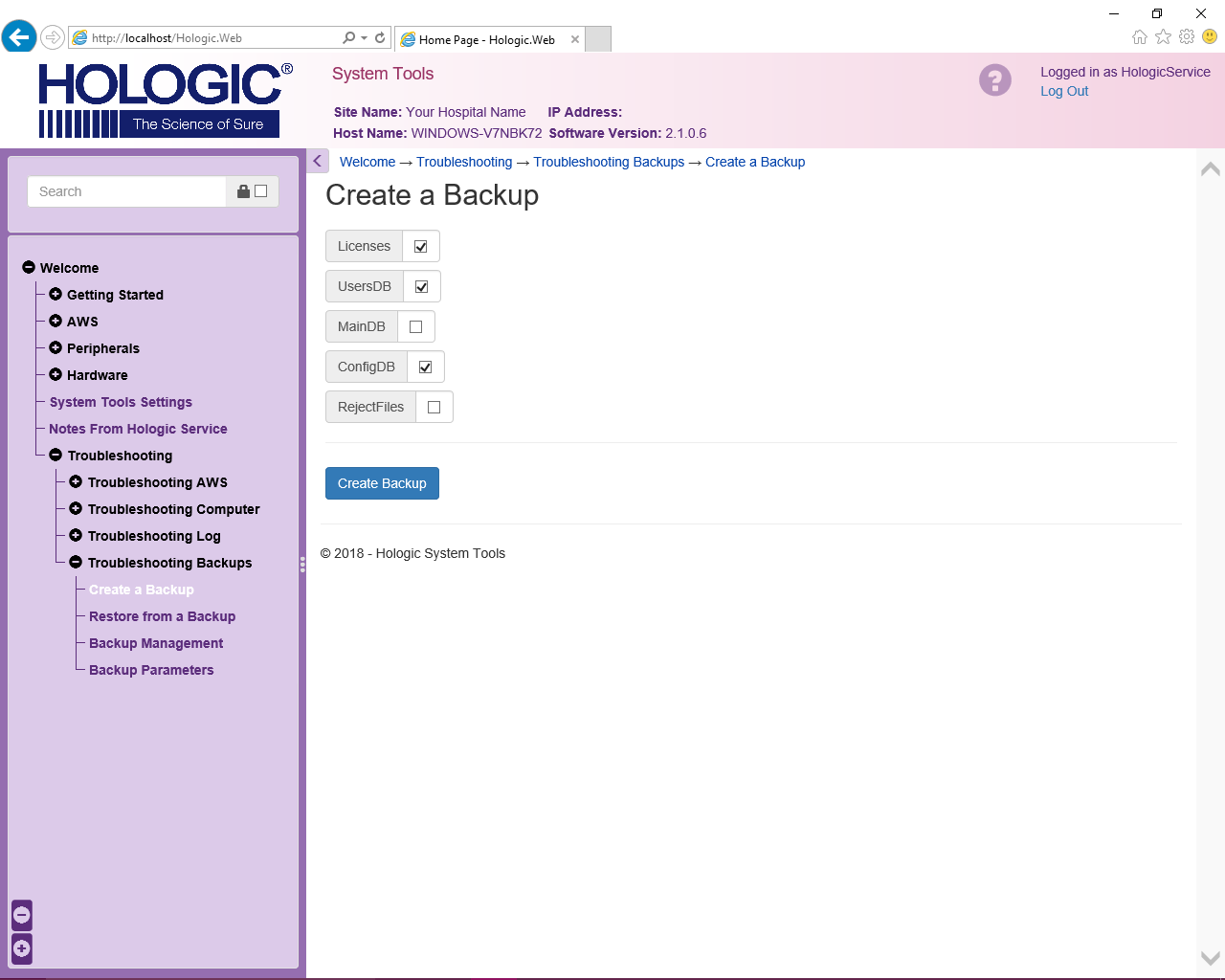 Hologic Dimensions and 3Dimensions AWS Preventative Maintenance