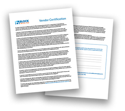 Block Imaging Vendor Approval