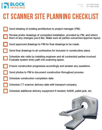 CT Scanner Site Planning Checklist | Block Imaging