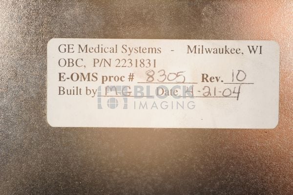 2231831 - GE - CT - OBC Chassis Assembly | Block Imaging