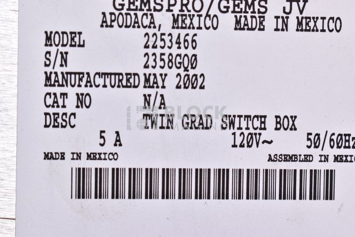 2253466 - GE - MRI - Twin Grad Switch Box | Block Imaging