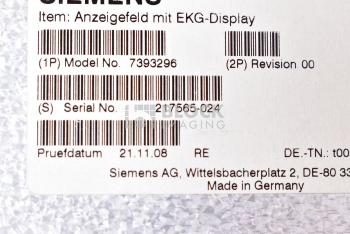 7393296 - Siemens - CT - Keyboard display with upper Cardio | Block Imaging