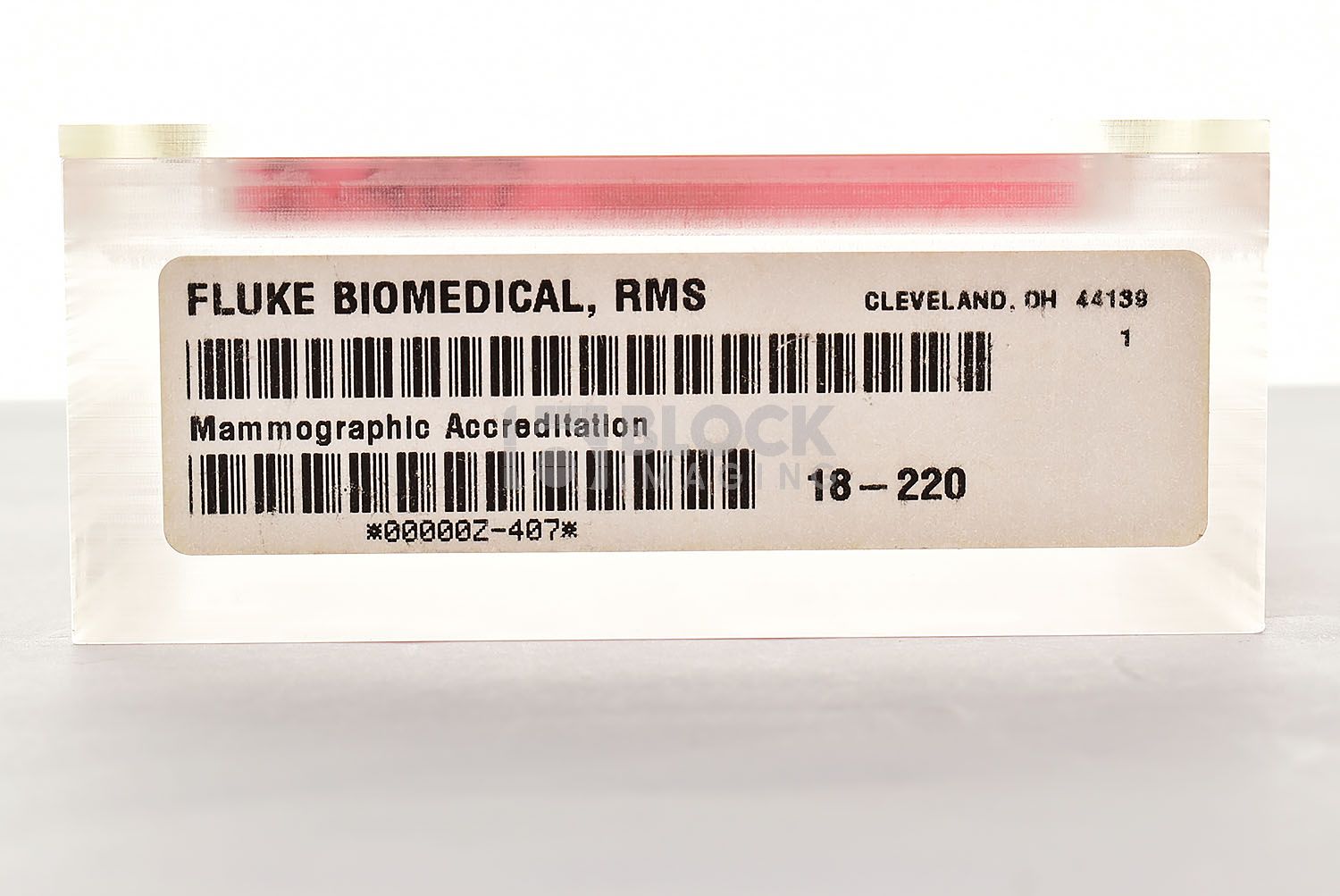 18-220 - GE - Mammography - ACR Standard 16 cells Phantom | Block Imaging