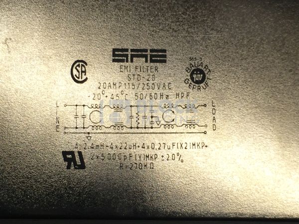 STD-20 - Philips - Cath/Angio - 20 Amp 115/250 VAC EMI Filter | Block ...